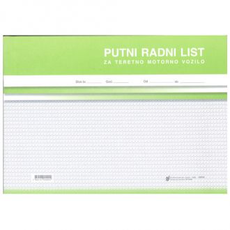 PUTNI RADNI LIST ZA TERETNO MOTORNO VOZILO VI-26 - Stara lipa