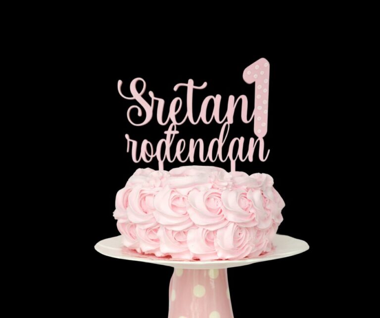 Toper Sretan rođendan 1 - baby pink - Stara lipa